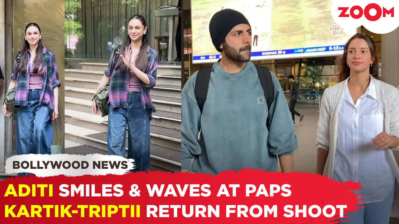 Aditi Rao Hydari poses for paps | Kartik Aaryan & Triptii Dimri come ...