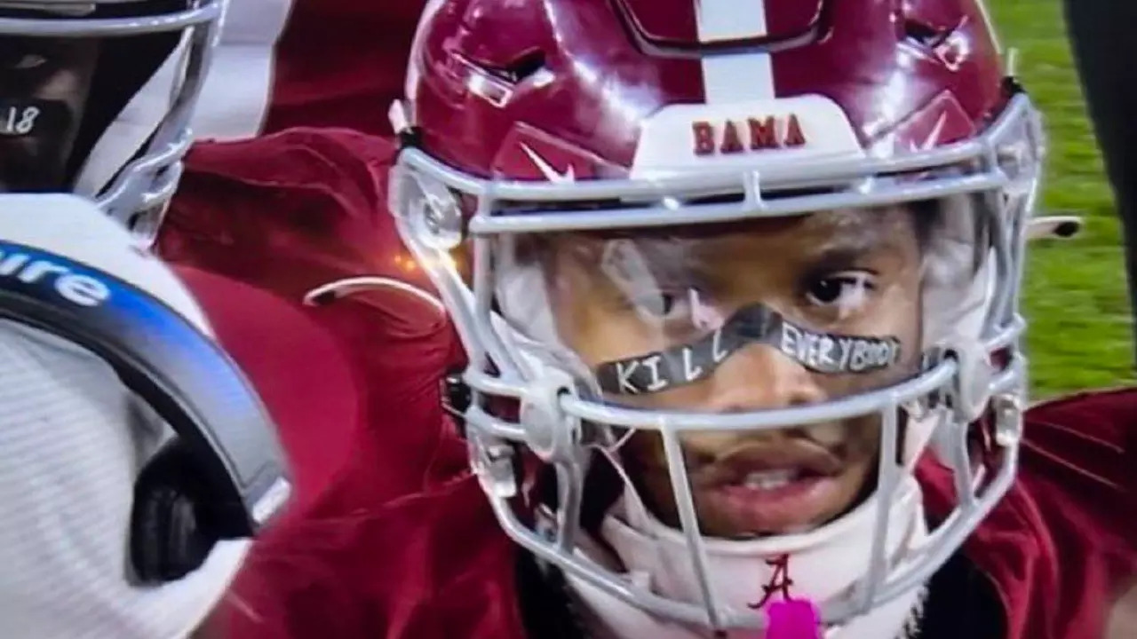 Ryan Williams Comes up With Viral Two-Word Message On Eye Black During Alabama vs Georgia Game ...