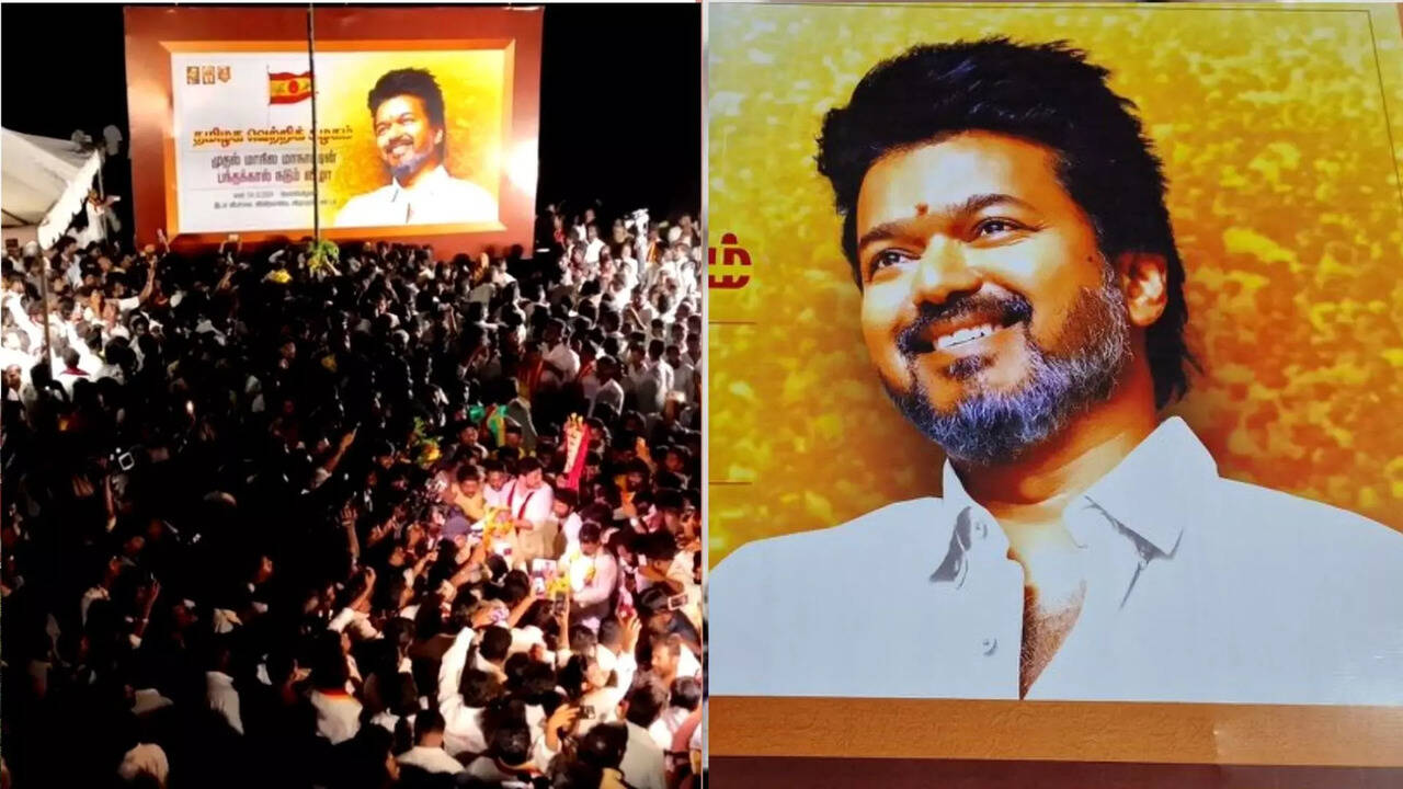 TVK Manadu Panthal Kaal Ceremony: விஜய் கட்சி முதல் மாநாடு : அதிகாலை 4 ...