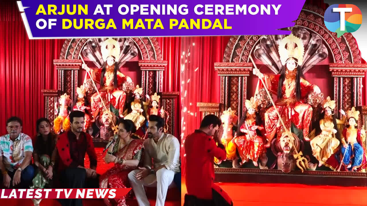 Arjun Bijlani joins the inauguration of Durga Mata Pandal with Puja Banerjee & Kunal Verma ...