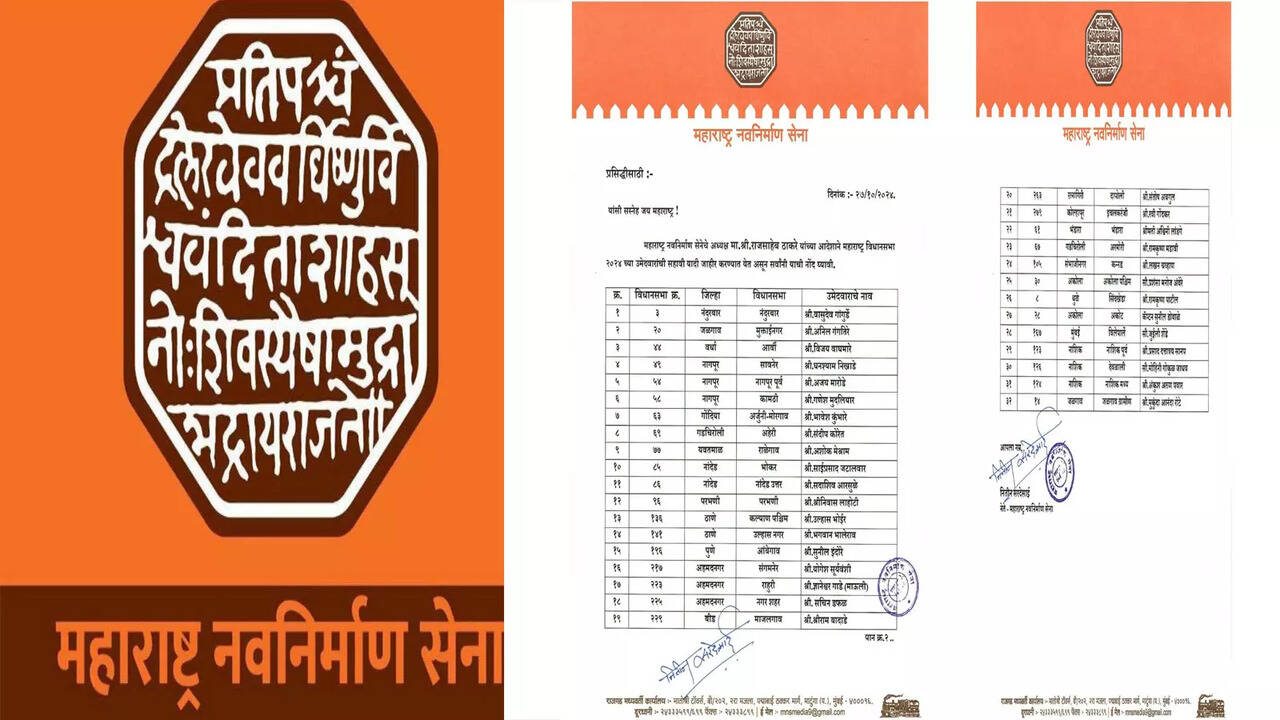 MNS 6th Candidates List : मनसेची 6 वी यादी जाहीर, 31 जणांचा समावेश ...