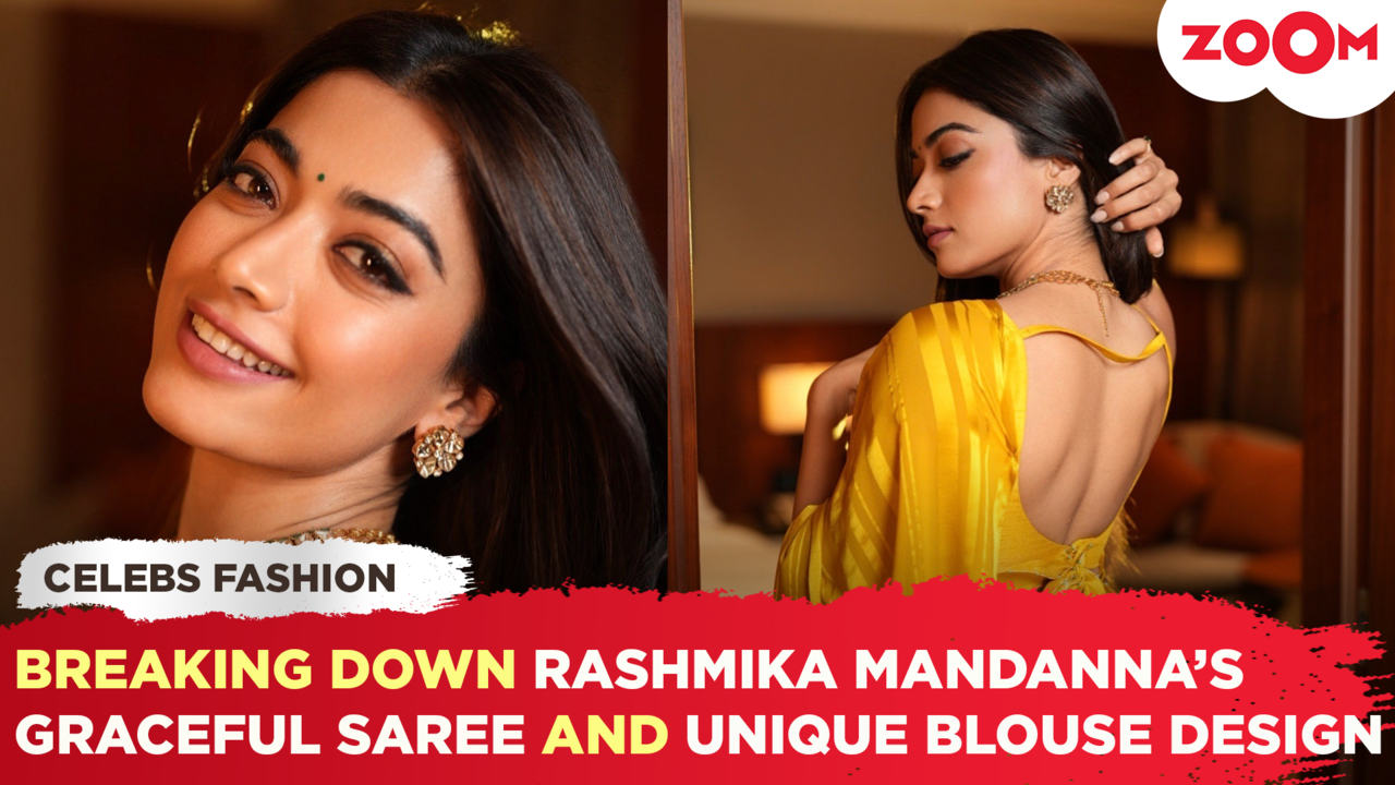 Breaking down Rashmika Mandanna’s graceful saree and unique blouse ...