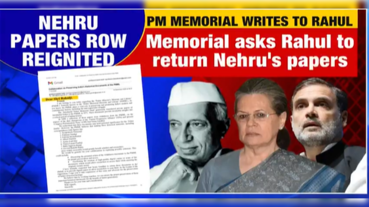 Did Sonia Gandhi Take 51 Cartons of Nehru's Letters? PM Memorial Member Asks Rahul To Return Key ...