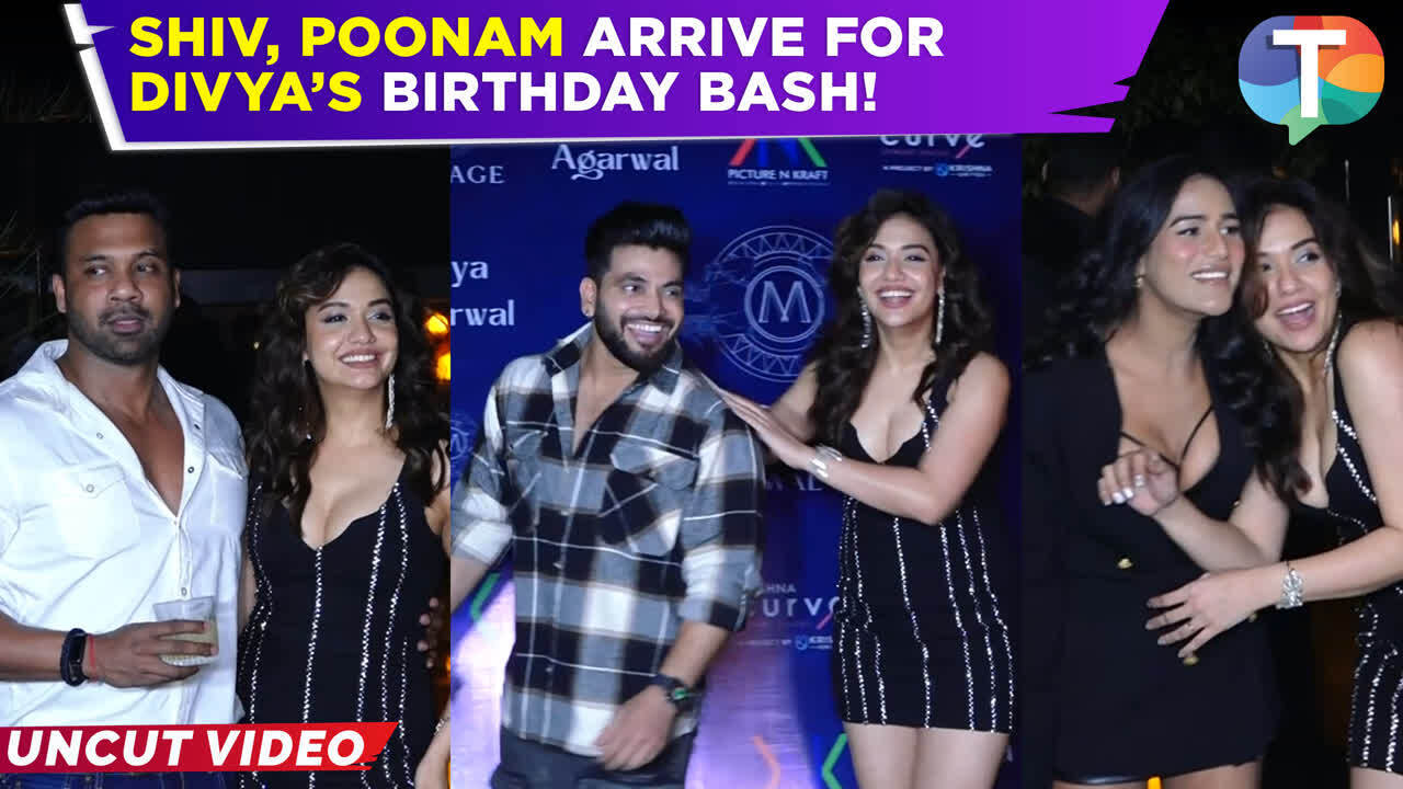Shiv Thakare, Poonam Pandey, Eijaz Khan ARRIVE to celebrate Divya Agarwal;s birthday | Times Now