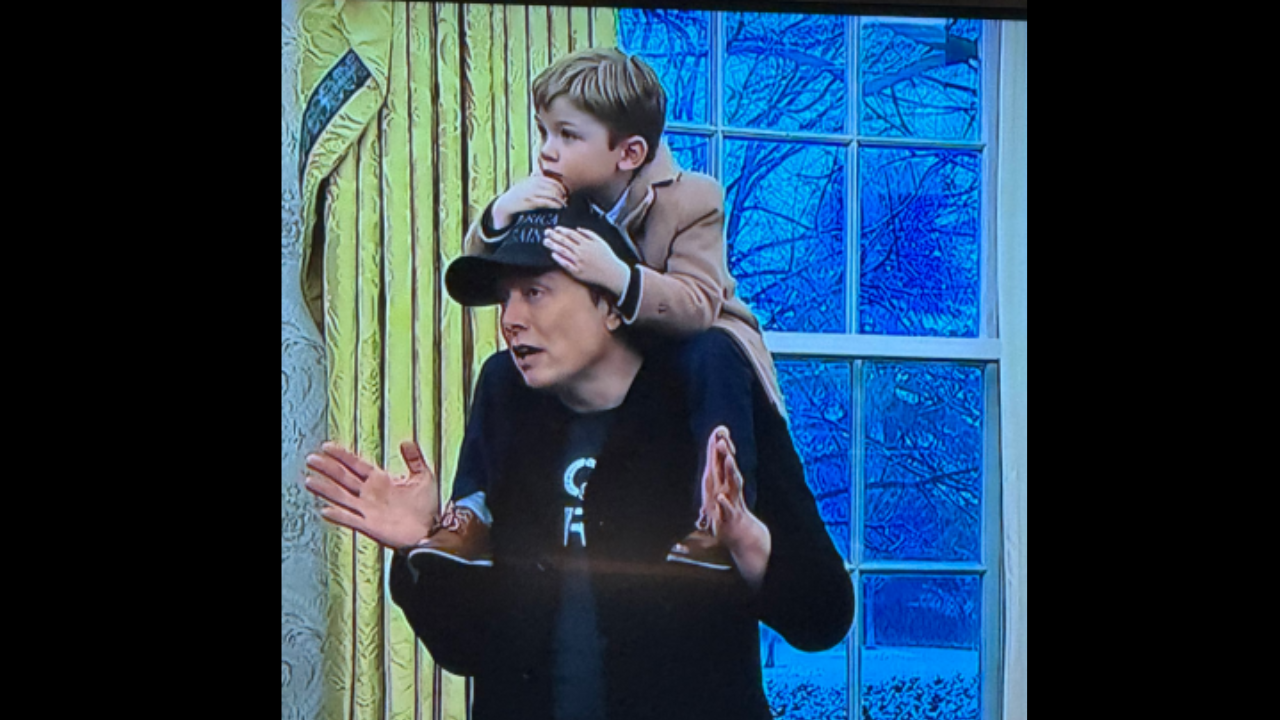 Elon Musk And Son X Steal Spotlight At Oval Office In US, Duo’s ...