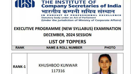 Icsi Result ICSI CS Professional Result December 2024 OUT At Icsi.edu