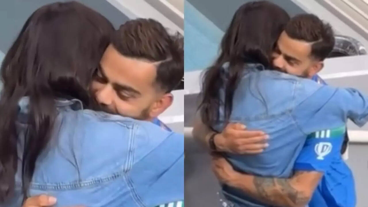 Virat Kohli Runs To Hug Wife Anushka Sharma After India Wins ICC ...