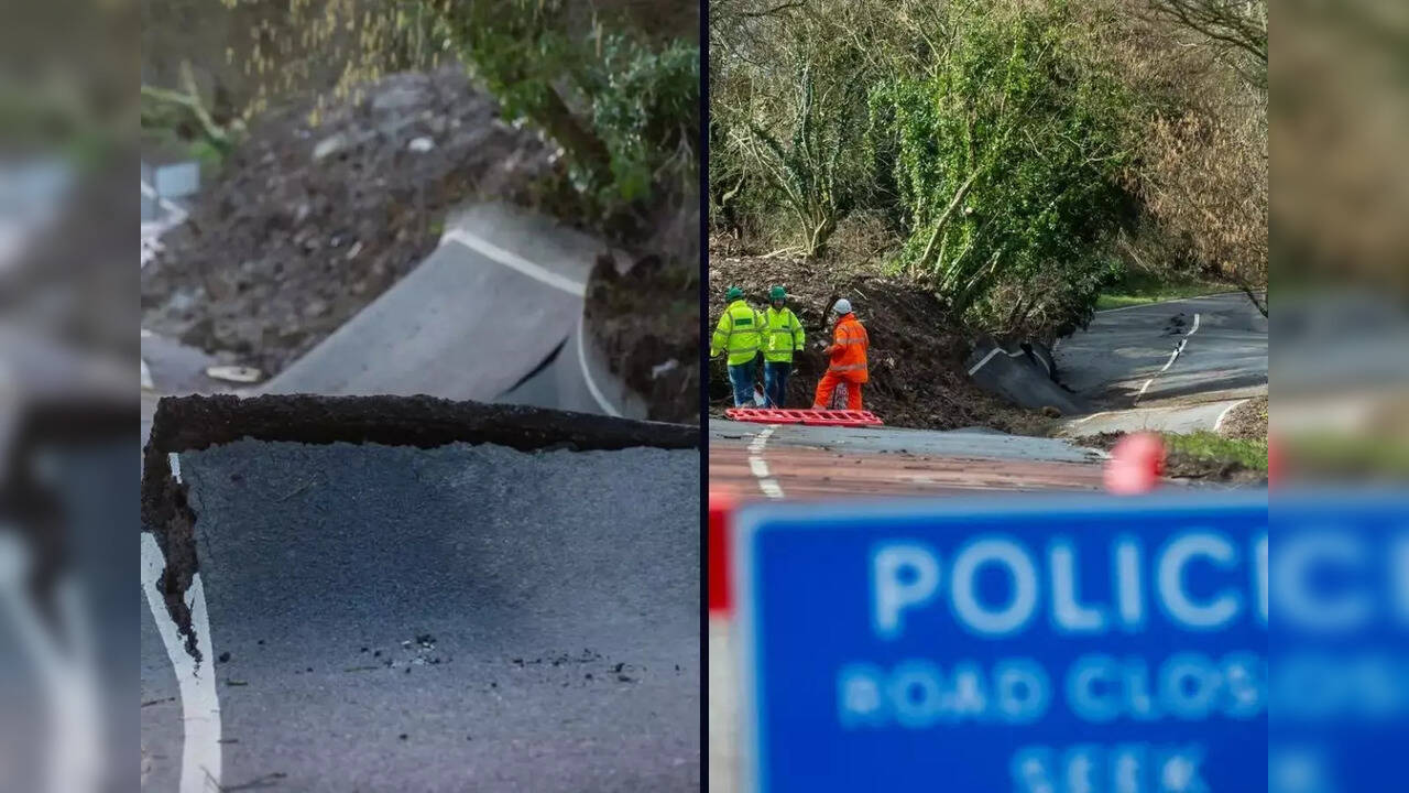 UK road ripped up beyond recognition by underground movements, repairs ...
