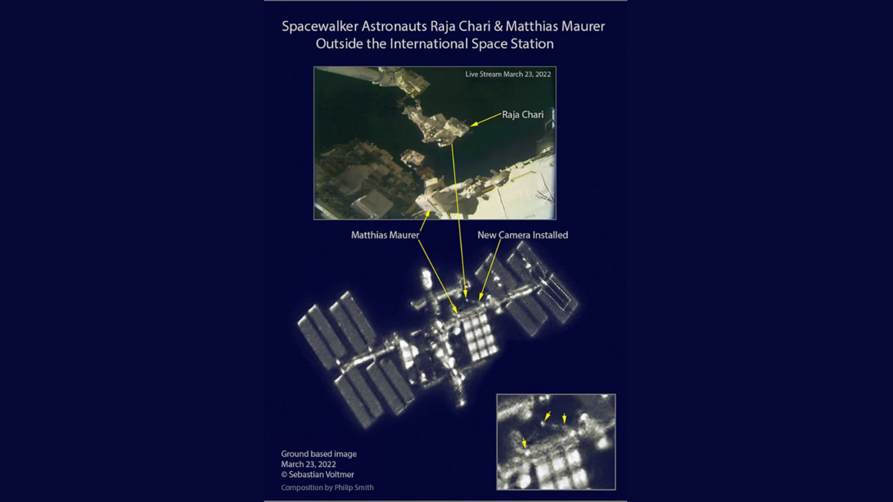 Astrophotographer spots spacewalking astronauts from the ground | Viral ...