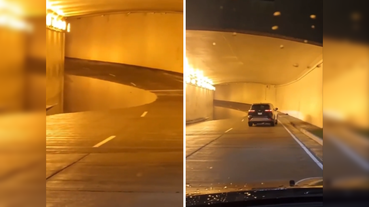 This insane tunnel optical illusion has drivers panicking | Viral News ...