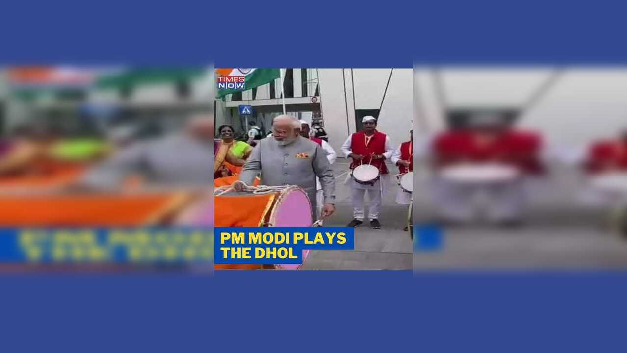 PM Modi Tried His Hands On A Dhol As He Joined Performers From The ...
