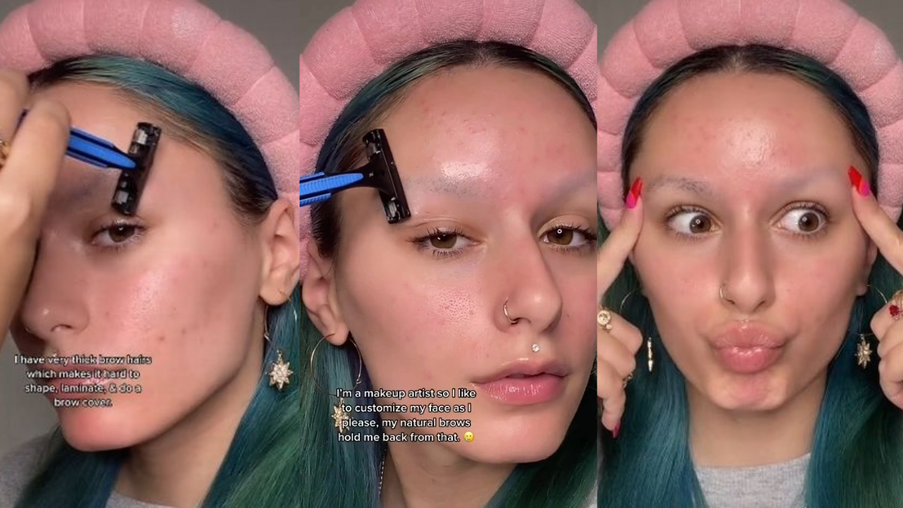 Viral video: Woman shaves eyebrows off every other day as it makes it ...