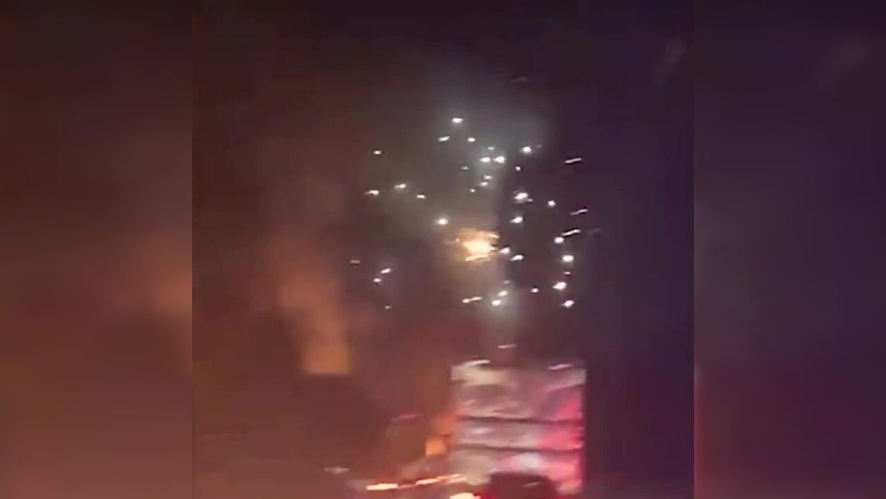 Viral video: Over 4,500 kg of fireworks light up US highway after truck ...