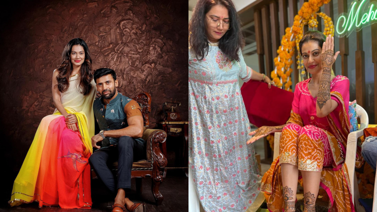 Bride-to-be Payal Rohatgi flaunts mehendi in stunning pink bandhani ...