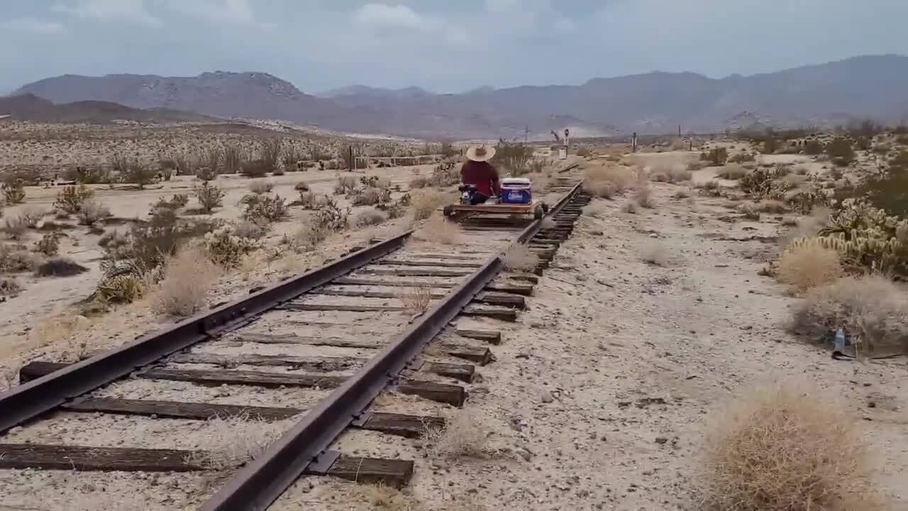 Viral video: Man builds his own rail cart, rides abandoned railroad ...