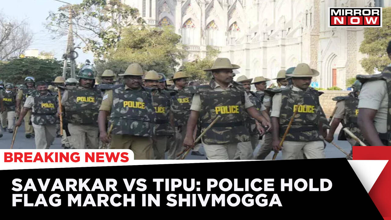 Veer Savarkar Vs Tipu Sultan Poster Row: Police Hold Flag March In ...