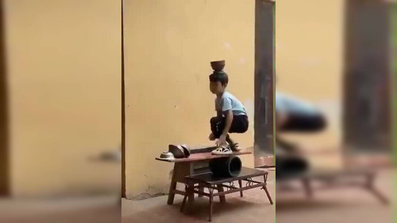 Viral video: Little boy's incredible balancing trick will blow your ...