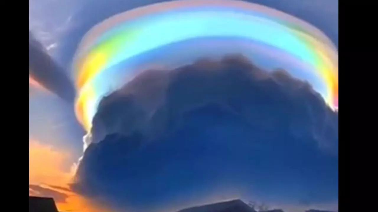Rare rainbow cloud in China stuns residents and netizens - Watch viral video | Viral News, Times Now