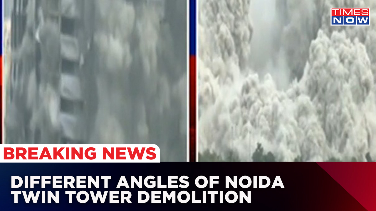 Different Angles Of Noida Twin Tower Demolition | Huge Explosion ...