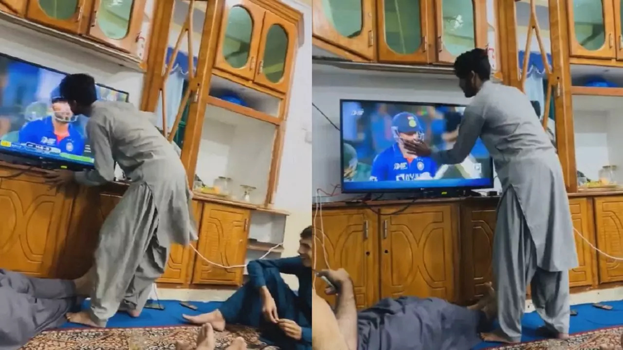 WATCH: Afghanistan fan kisses Hardik Pandya on TV screen after he ...