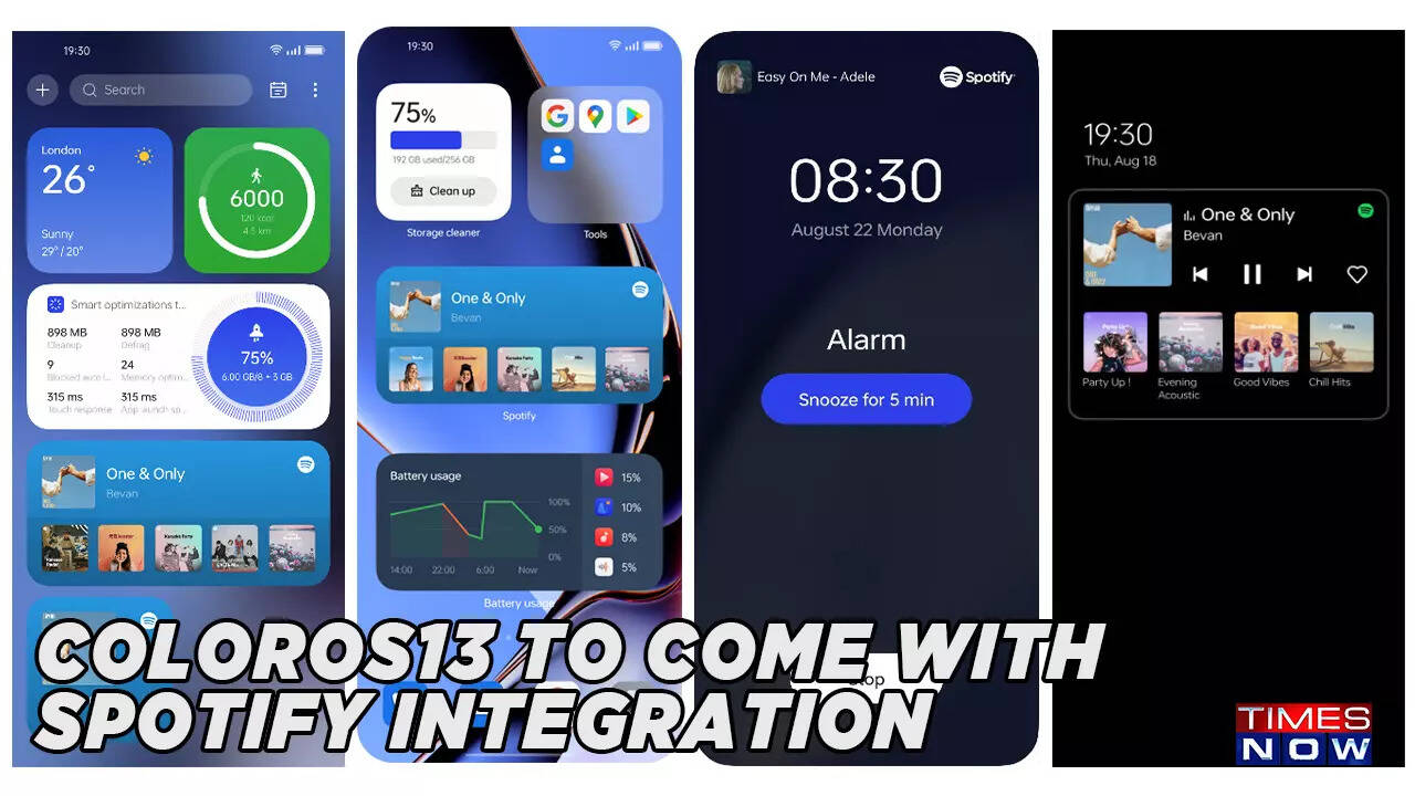 Spotify: OPPO’s ColorOS 13 will have spotify integrated, with Widgets, AOD, Alarm and more ...