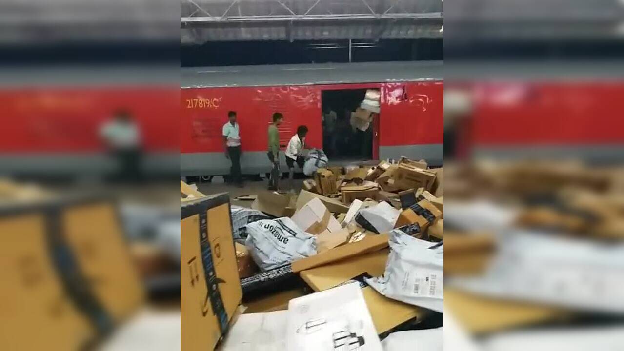 Viral video: Amazon parcels thrown out of train at Guwahati railway ...