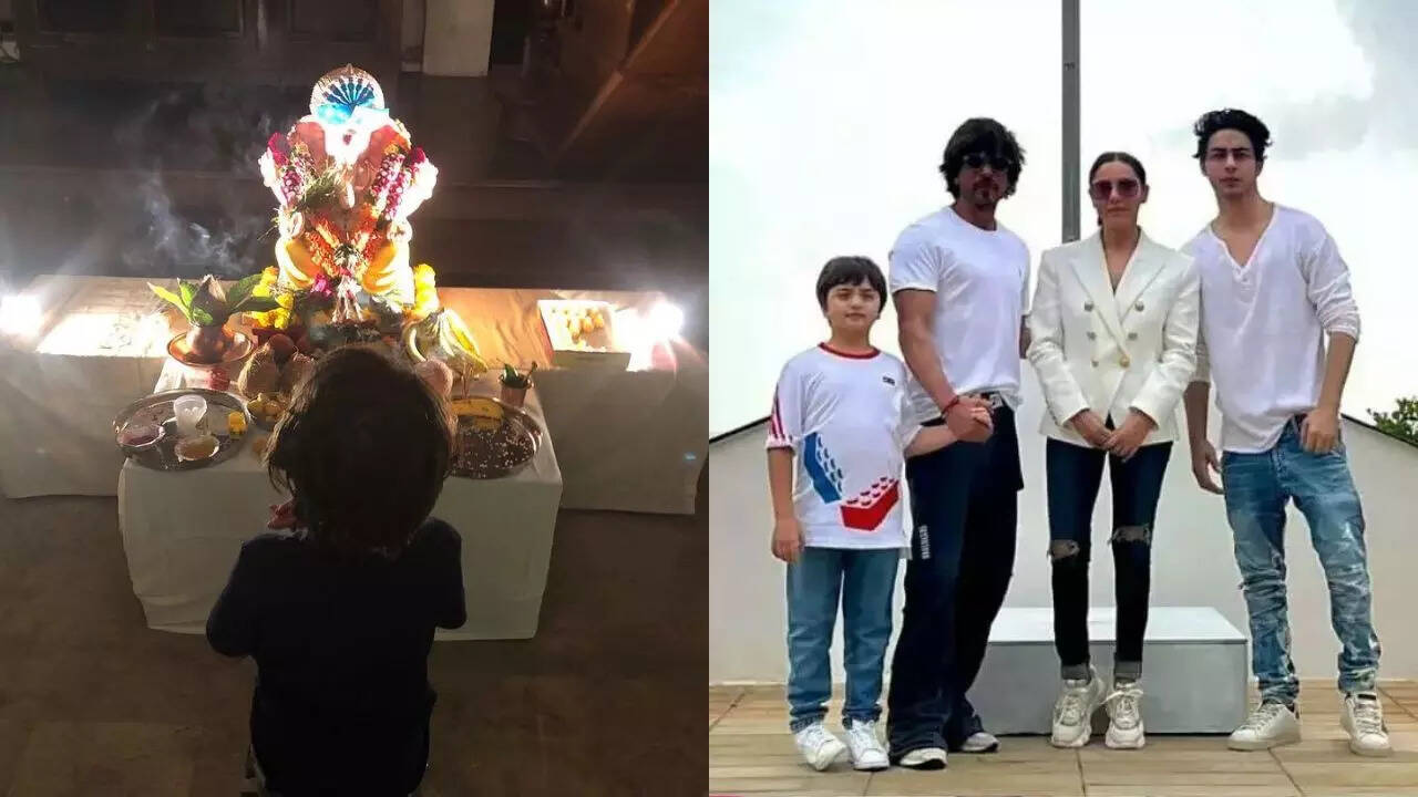 Ganesh Chaturthi 2022: Shah Rukh Khan's youngest son AbRam seeks blessings of Lalbaugcha Raja ...
