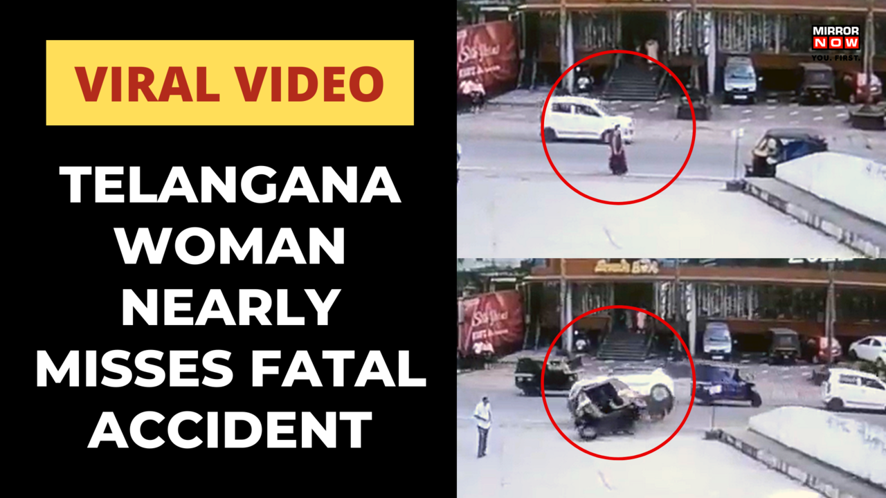 Viral | Telangana Woman Nearly Misses Fatal Accident | Telangana News ...