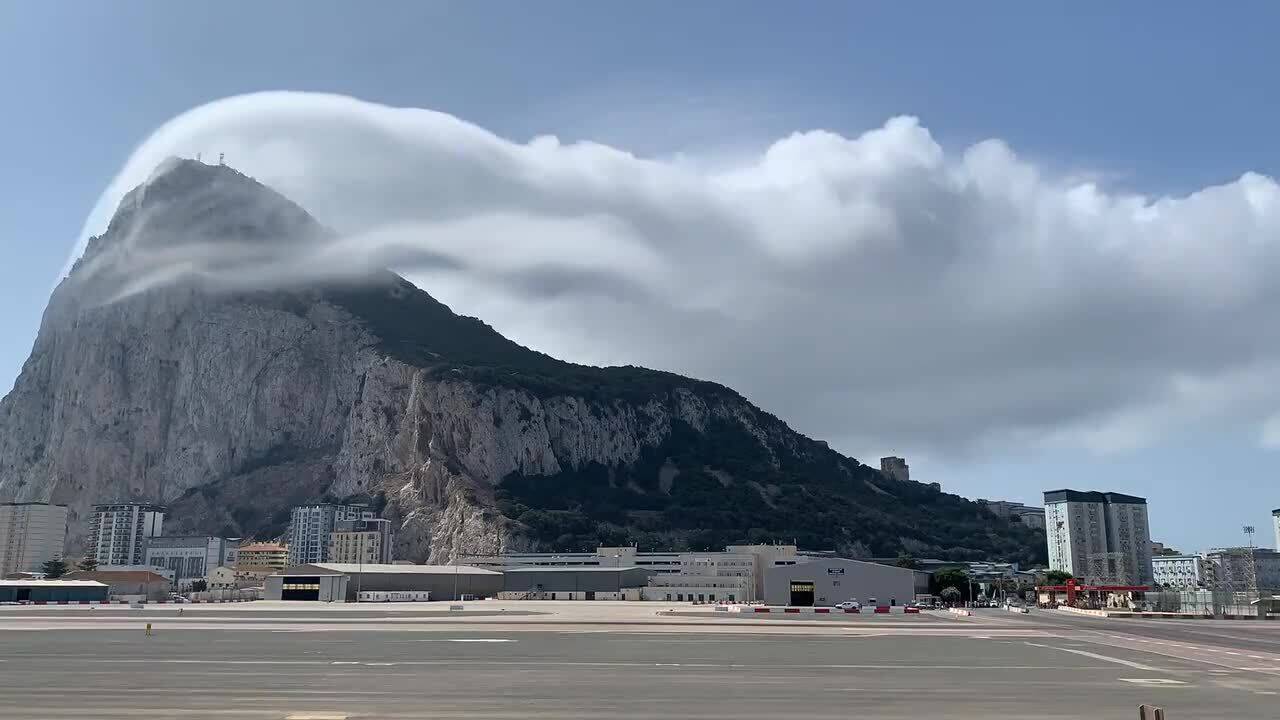 Time-lapse of cloud billowing off the Rock of Gibraltar is real; they ...