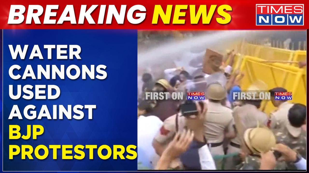 Water Cannons Used Against BJP Leaders & Workers During Counter Protest ...