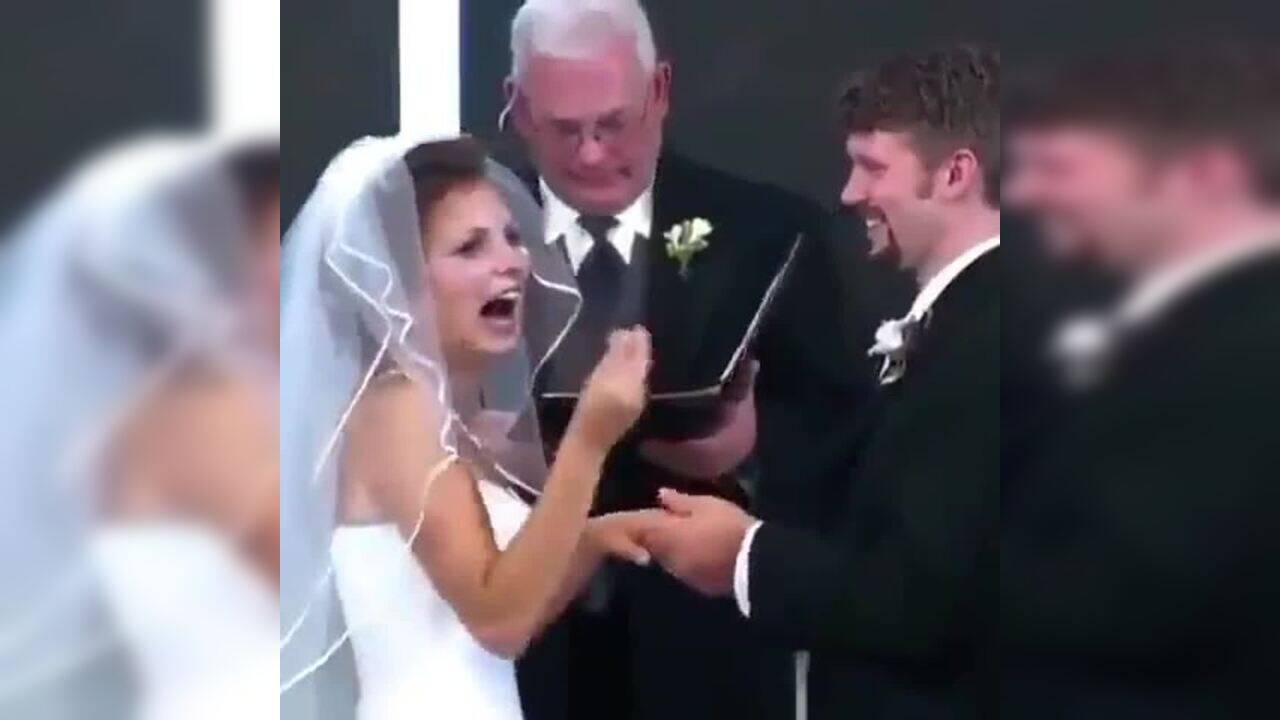 Viral video: Bride and groom's exchange during wedding cracks up the ...