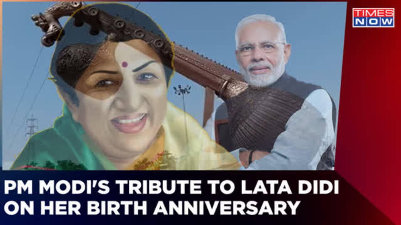 PM Modi's Tribute To Lata Didi; Veena Of Maa Saraswati Installed In ...
