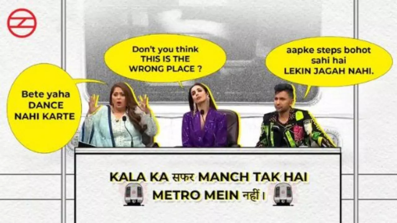 Delhi Metro takes a jab at people making reels inside coaches through a ...