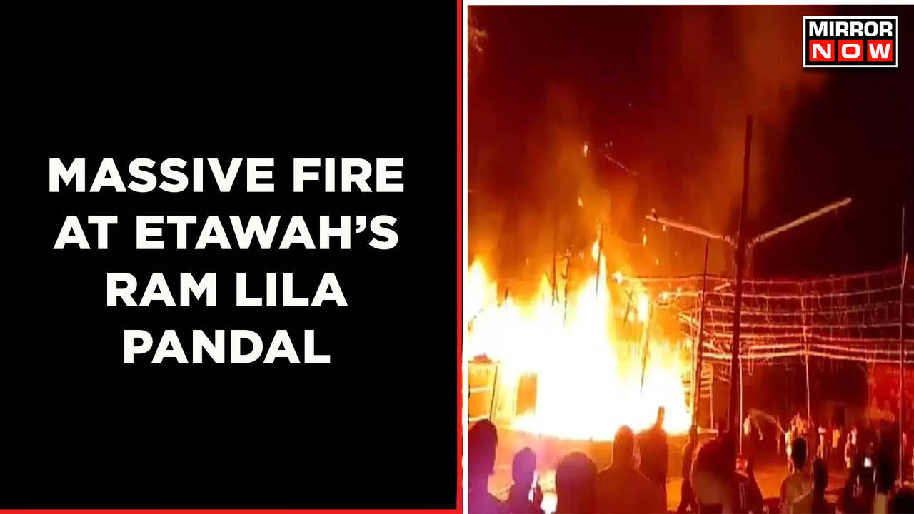 Massive Fire In Etawah Middle School's Ramlila Maidan | Horror Caught ...