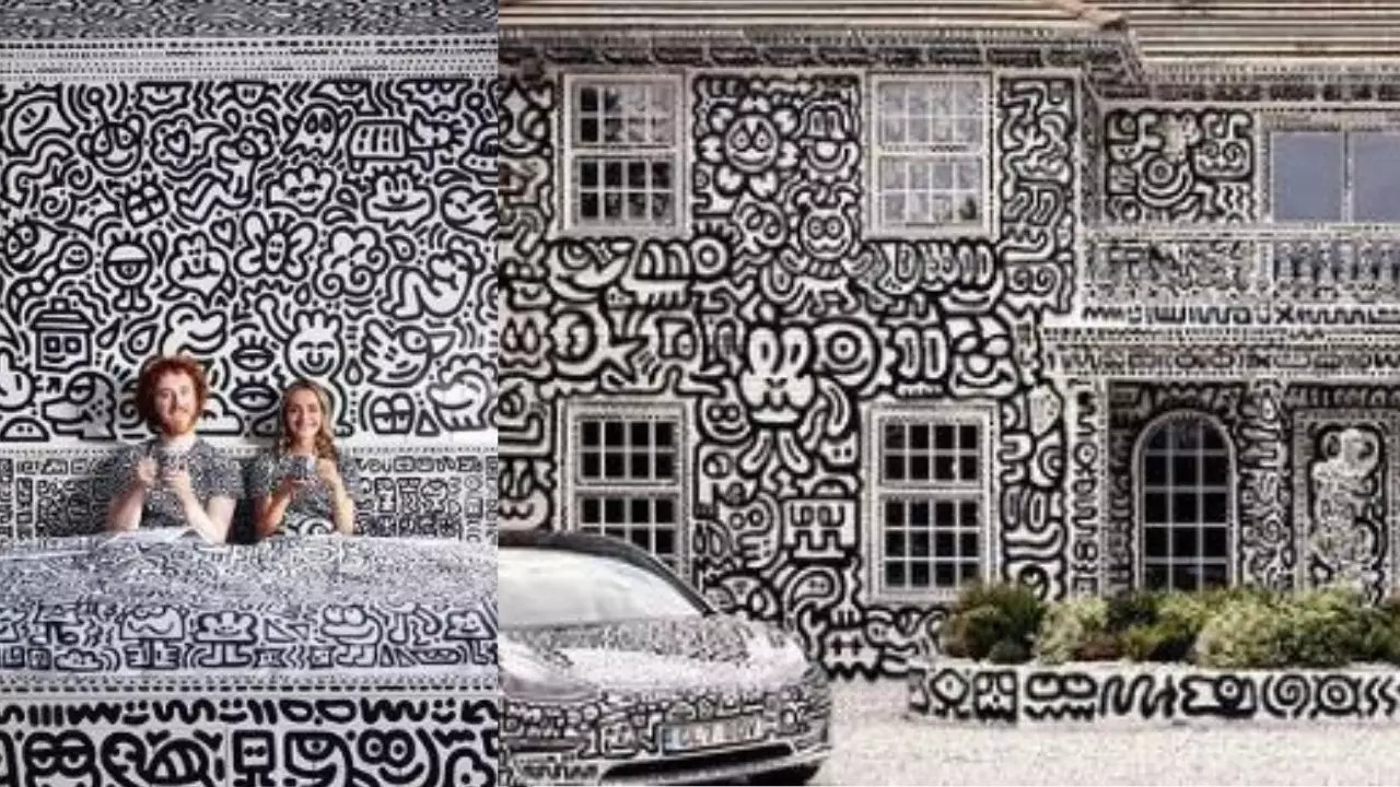 UK man doodles every inch of his mansion worth over 12 crore - See ...