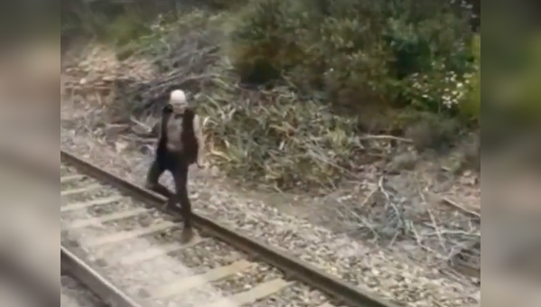 Commuters shocked as man launches attack on moving train; ends up ...