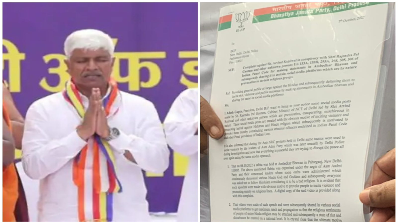 BJP files complaint against Kejriwal, AAP MLA Gautam alleging attempt ...