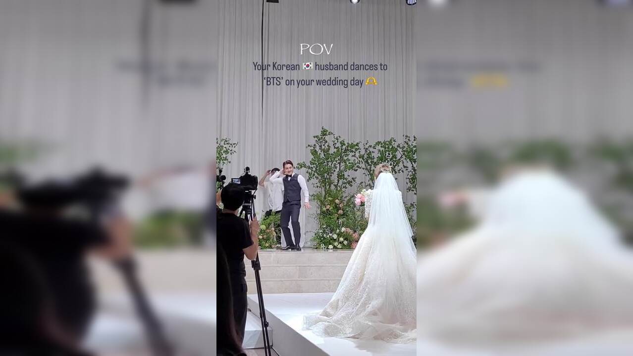Viral video: South Korean man grooves to BTS song for his Indian bride