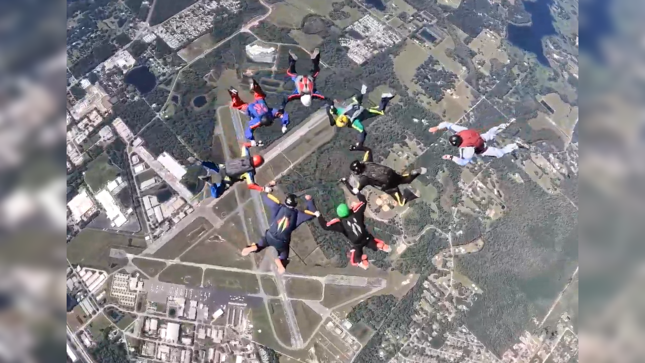 Eight people over age 80 set world record by jumping out of plane to ...