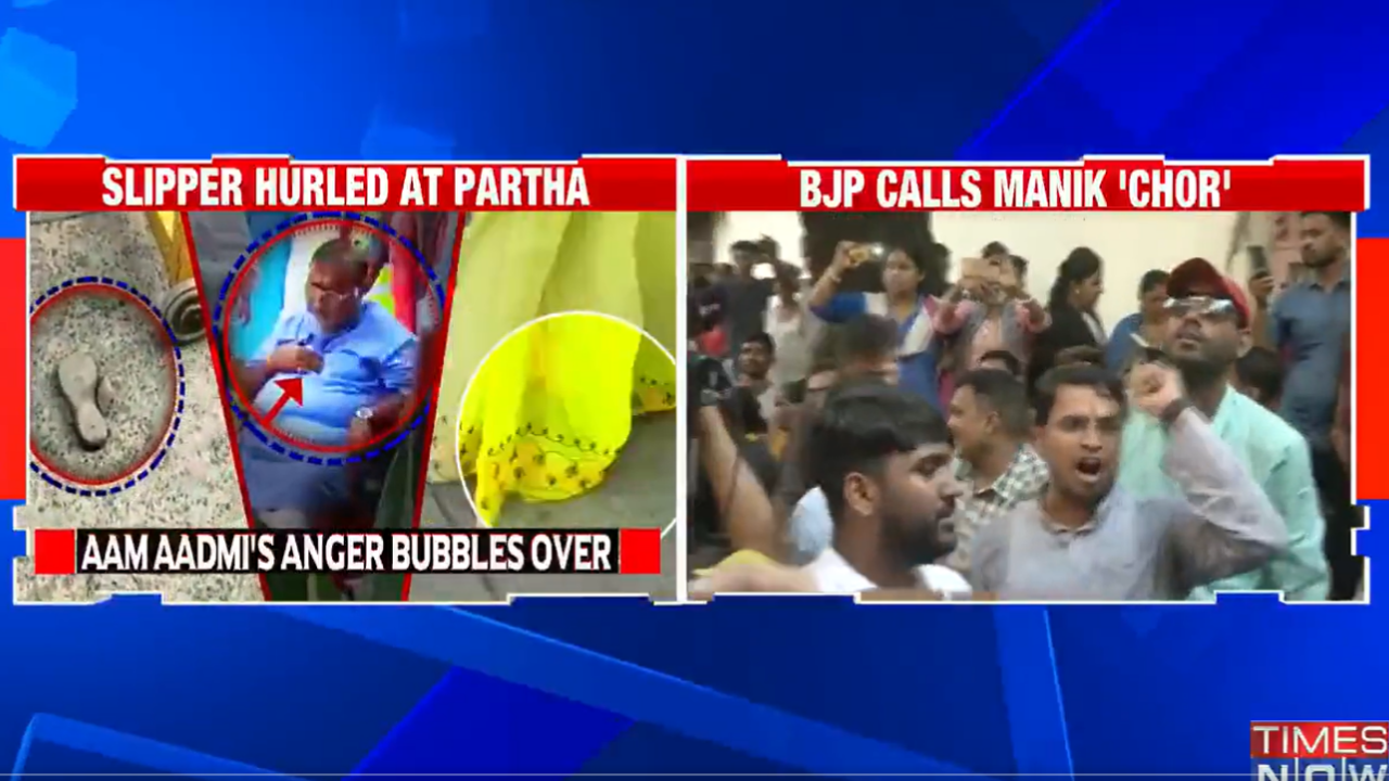 WBSSC recruitment irregularities scam: Slipper hurled at TMC MLA Manik Bhattacharya; BJP chants ...