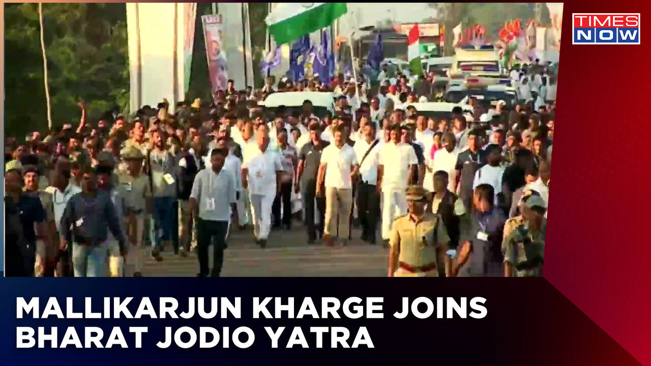 Congress Presidential Candidate Mallikarjun Kharge Joins Rahul Gandhi ... Congress Presidential Candidate Mallikarjun Kharge Joins Rahul Gandhi ...