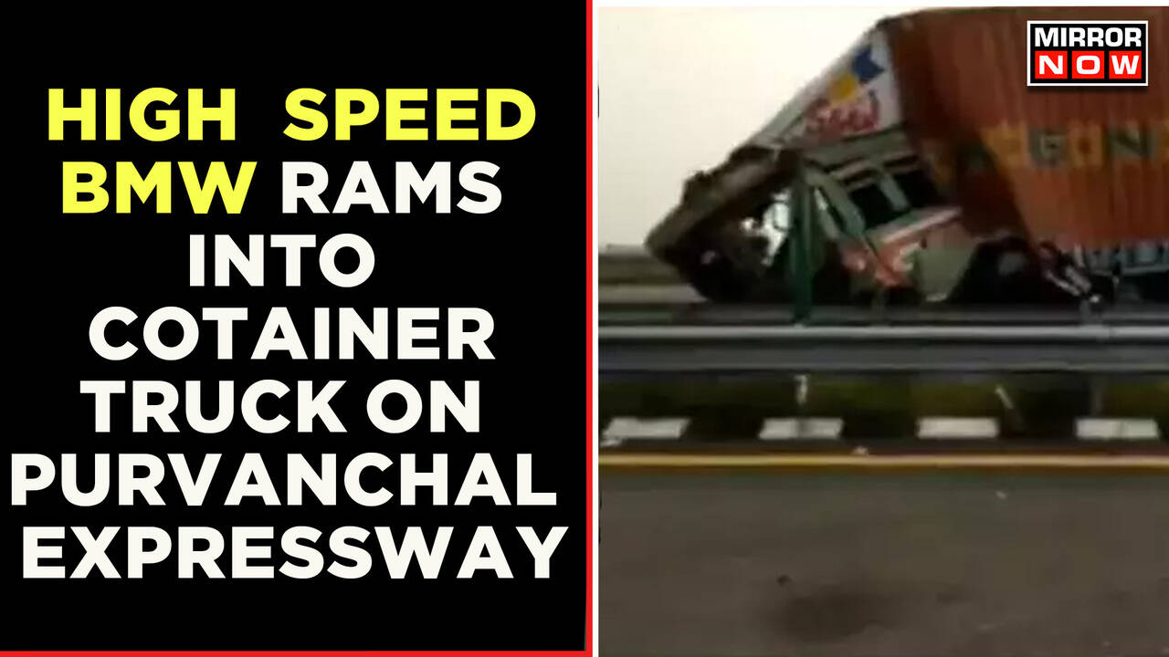 BMW Car Rams Into Container Truck At 230 Kmph; Shocking Video Of ...
