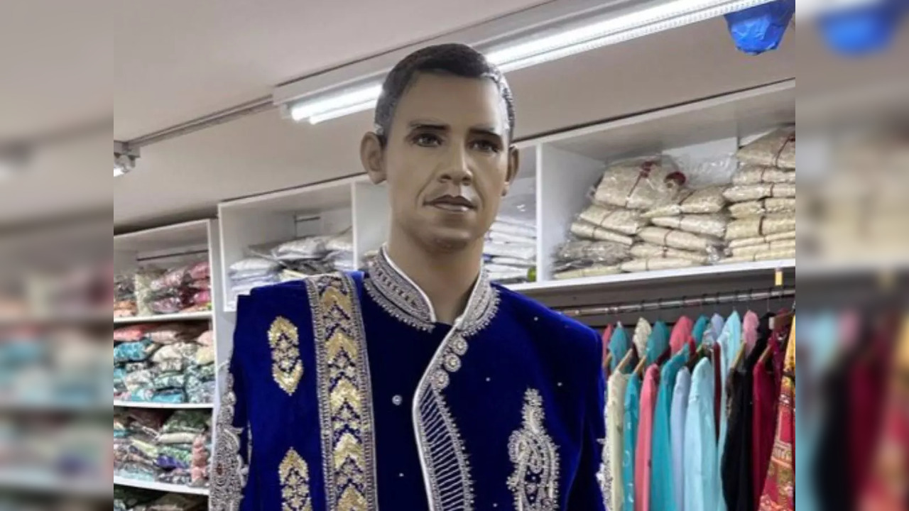 'Obama's Diwali party outfit': Mannequin wearing Sherwani has uncanny ...