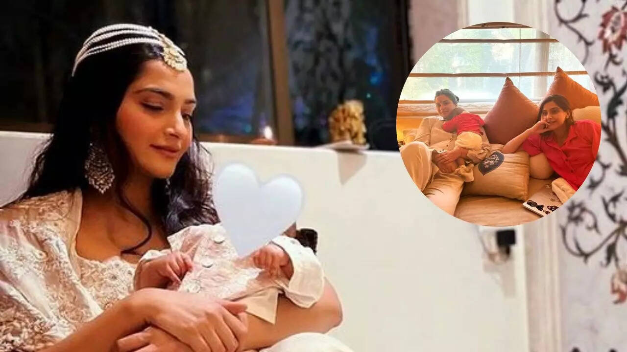Sonam Kapoor’s son Vayu adorably cuddles his doting maasi Rhea in cute UNSEEN moments ...