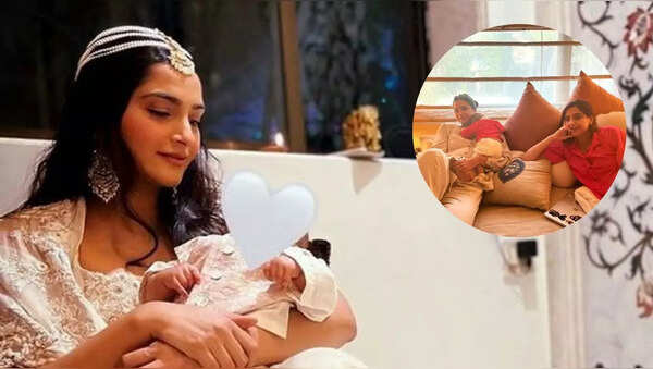 Sonam Kapoor’s son Vayu adorably cuddles his doting maasi Rhea in cute ...