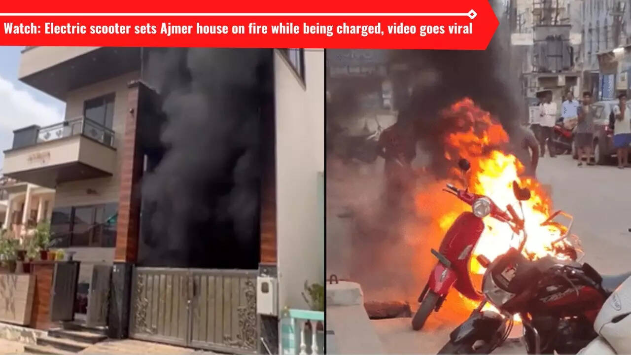 Watch: Electric scooter sets Ajmer house on fire while being charged ...
