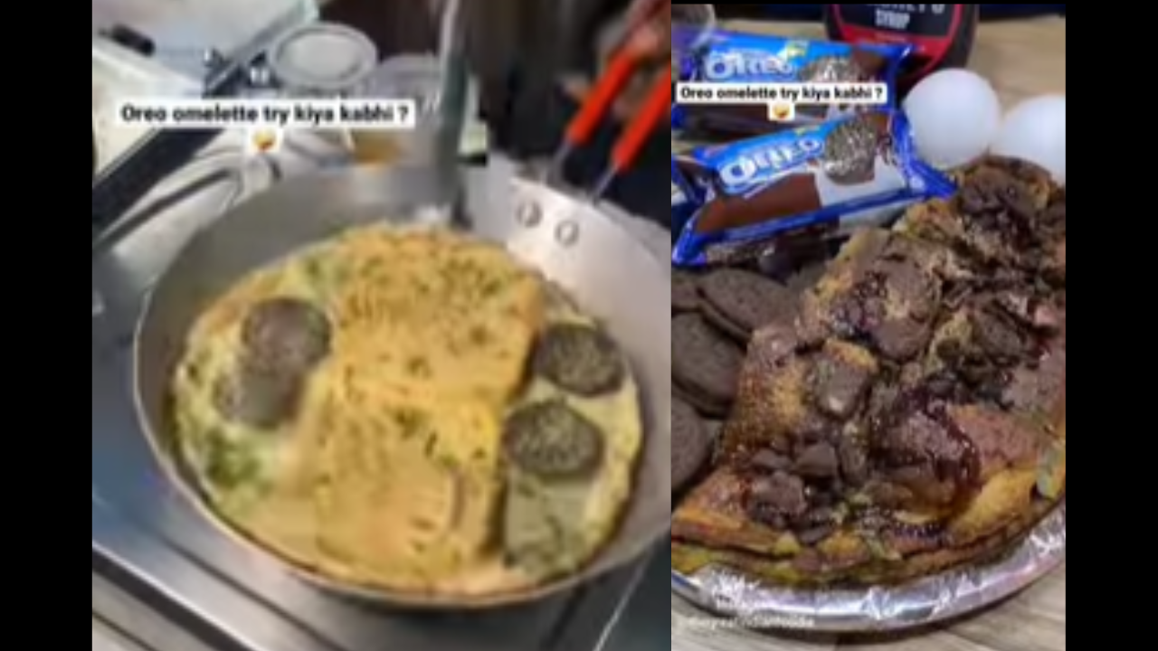 Viral video: Man makes Oreo omelette, garnishes with chocolate syrup ...