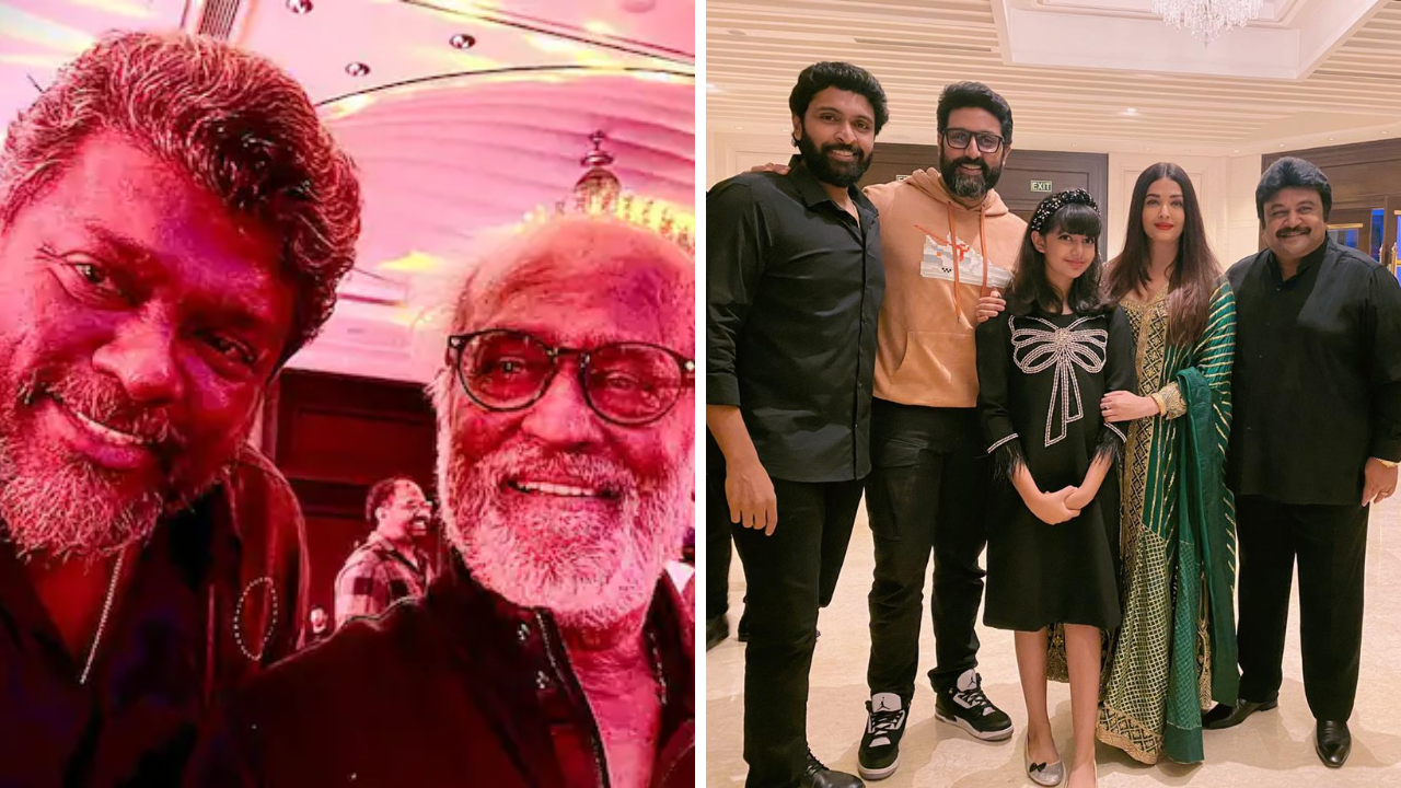 Aishwarya Rai stuns in green, Rajinikanth is all smiles at Ponniyin ...