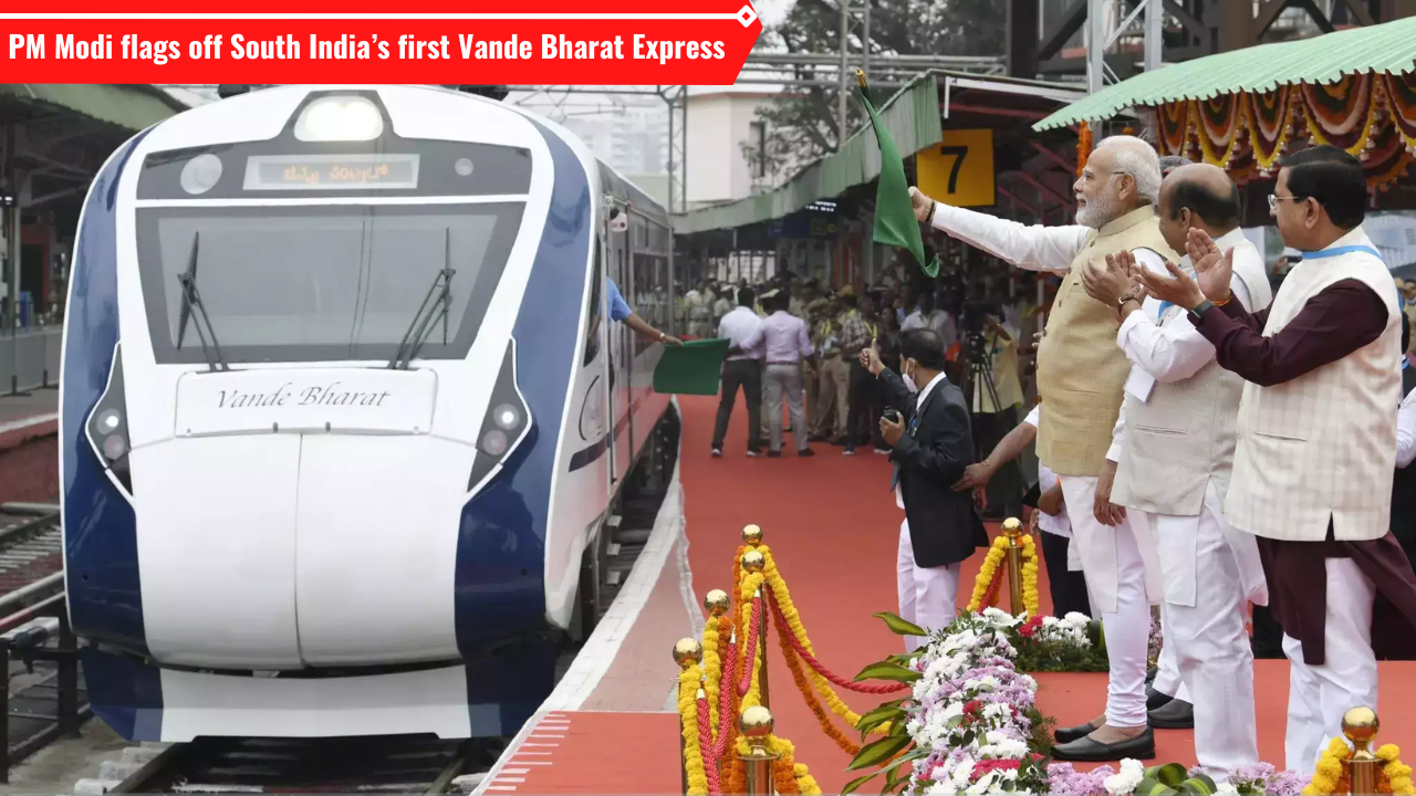 Watch: PM Modi flags off South India’s first Vande Bharat Express at Bengaluru’s KSR Railway ...