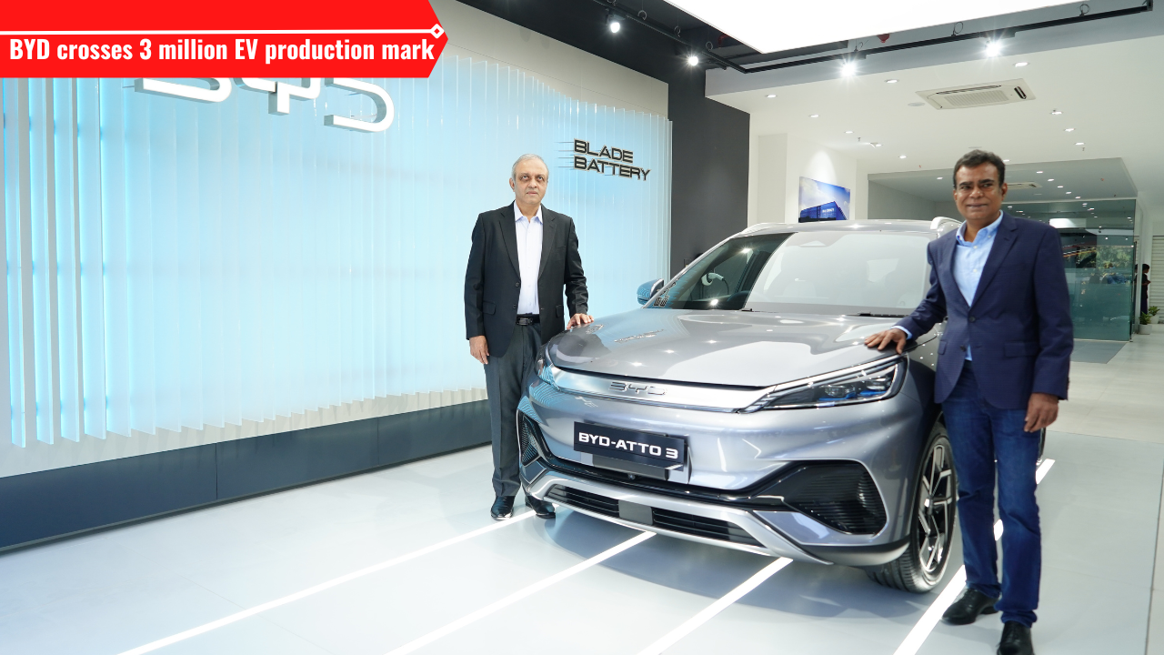 BYD crosses 3 million EV production mark | Electric Vehicles News ...